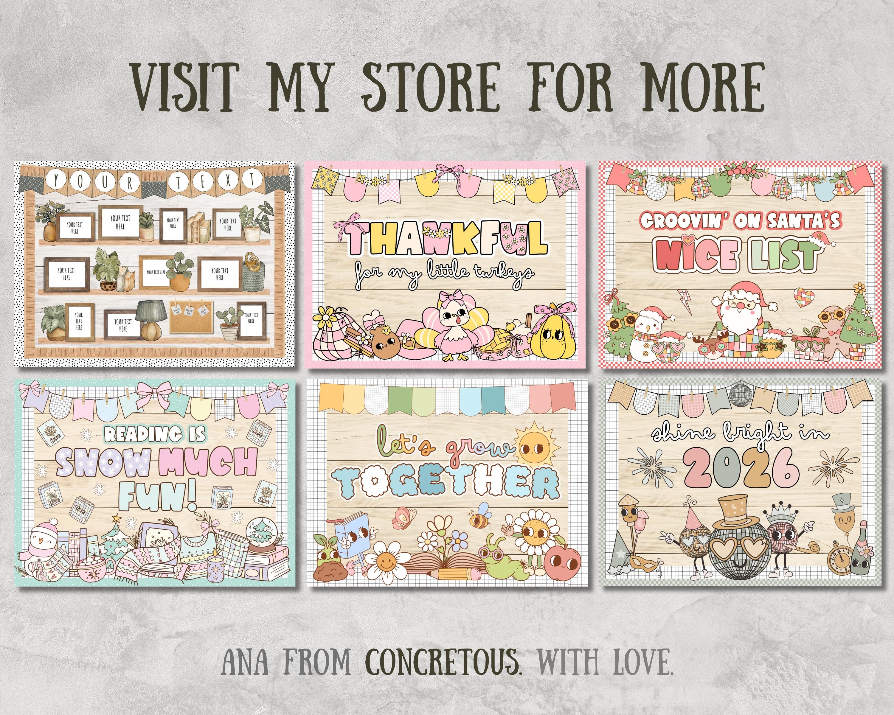 Autumn Fall Bulletin Board Kit Groovy Retro Leaf Leaves Beleaf in ...