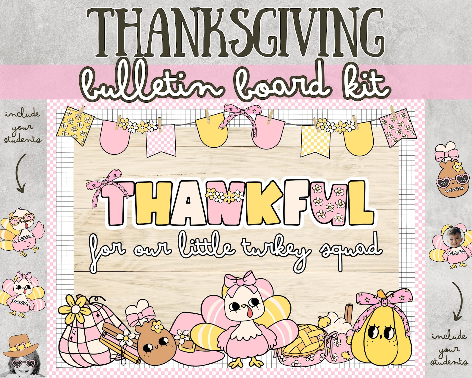 Thanksgiving Bulletin Board Kit Fall Bulletin Board November Bulletin ...