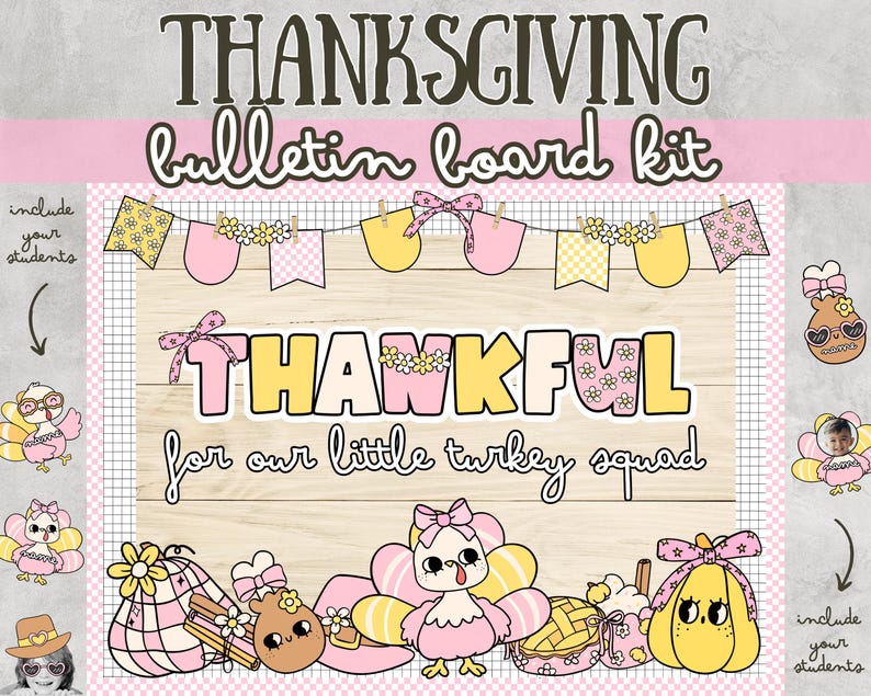 Thanksgiving Bulletin Board Kit Fall Bulletin Board November Bulletin ...