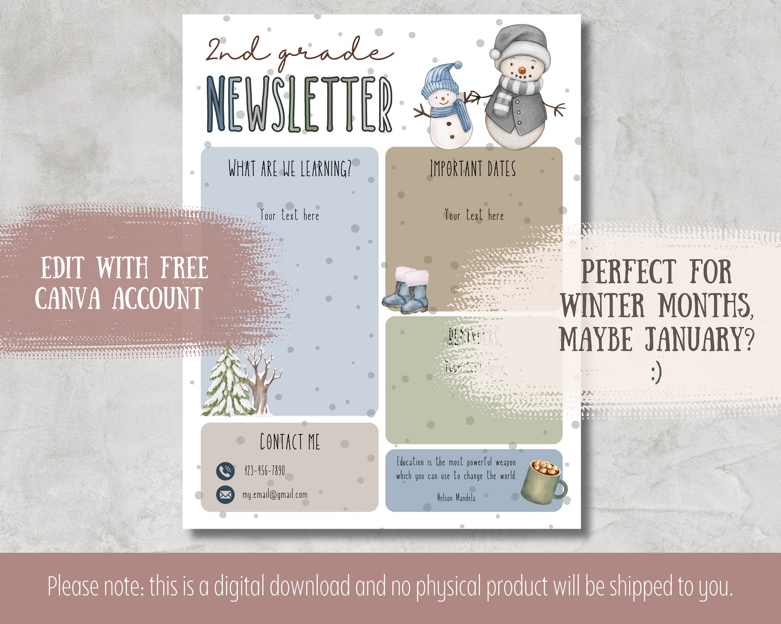 Winter Classroom Newsletter Template Canva Classroom Newsletter for ...