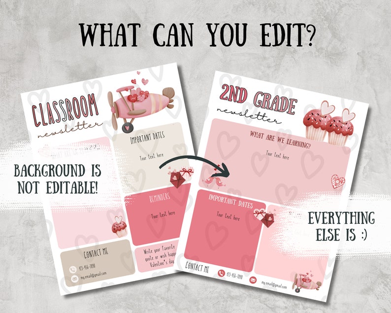 Valentine's Day Classroom Newsletter February Classroom Newsletter Template Canva School ...