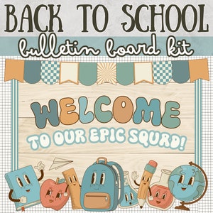 Welcome Back to School Bulletin Board Kit Back to School Decor Groovy ...