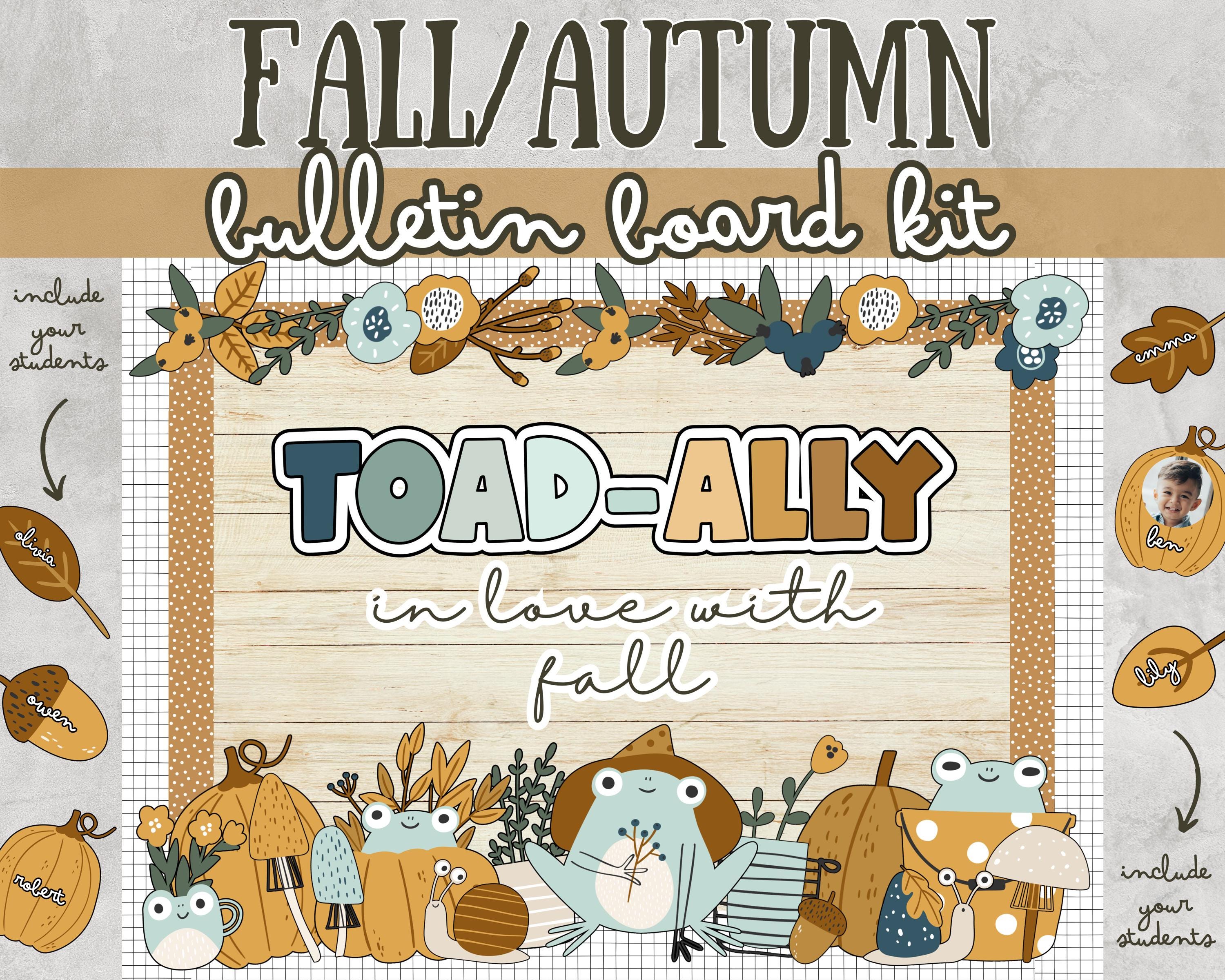 Boho Fall Bulletin Board Kit Autumn Bulletin Board September October ...