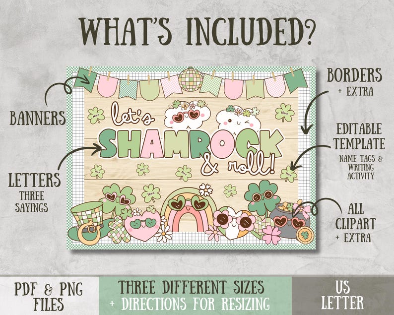 St. Patrick's Day Bulletin Board Ideas Spring March Bulletin Board Kit ...