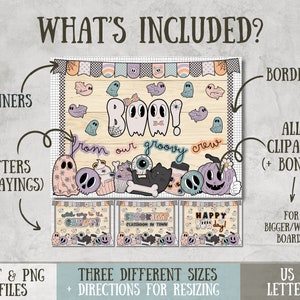 Groovy October Bulletin Board Kit Halloween Fall Bulletin Board Autumn ...