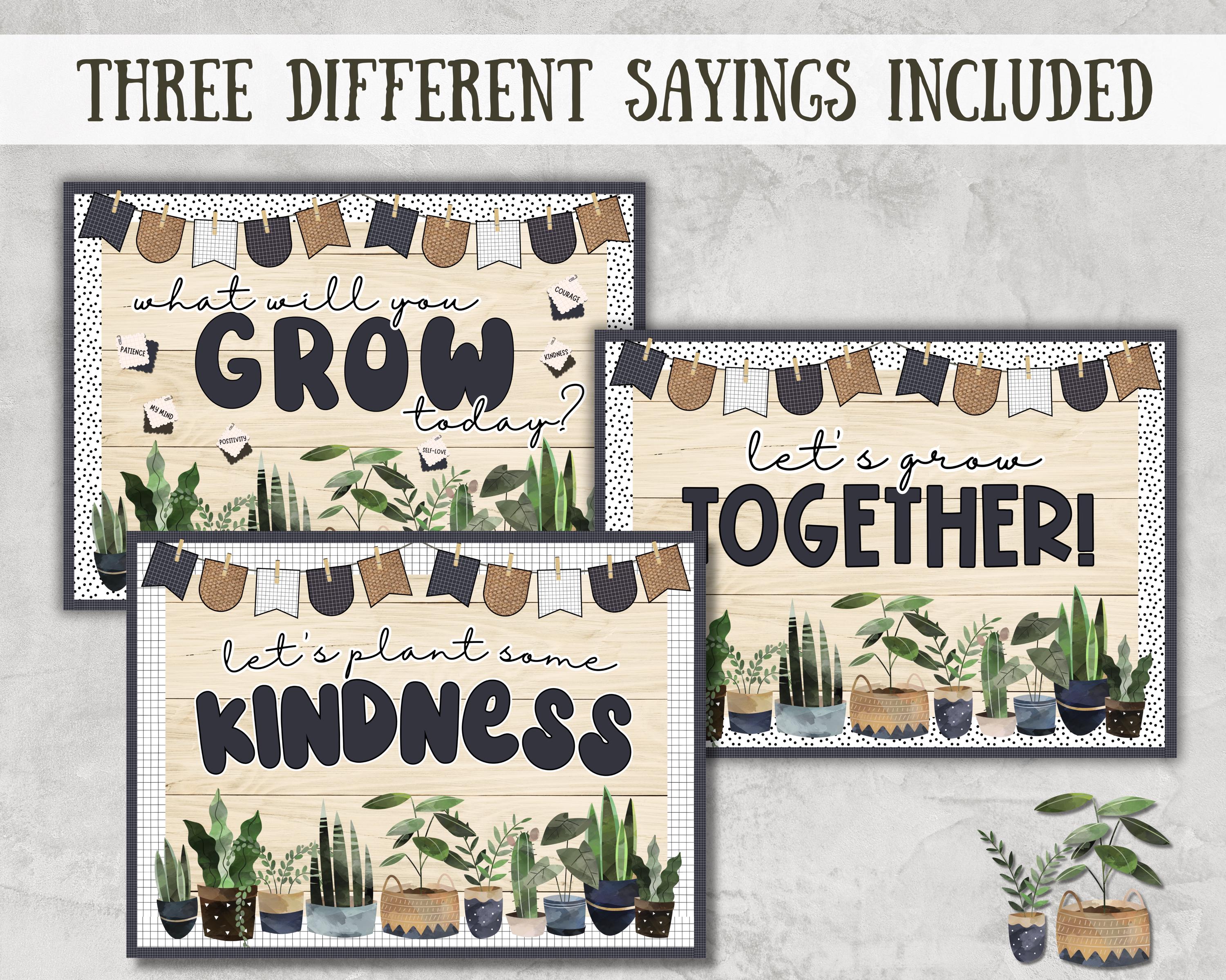 Welcome Back to School Bulletin Board Kit Plants Door Decor Grow ...