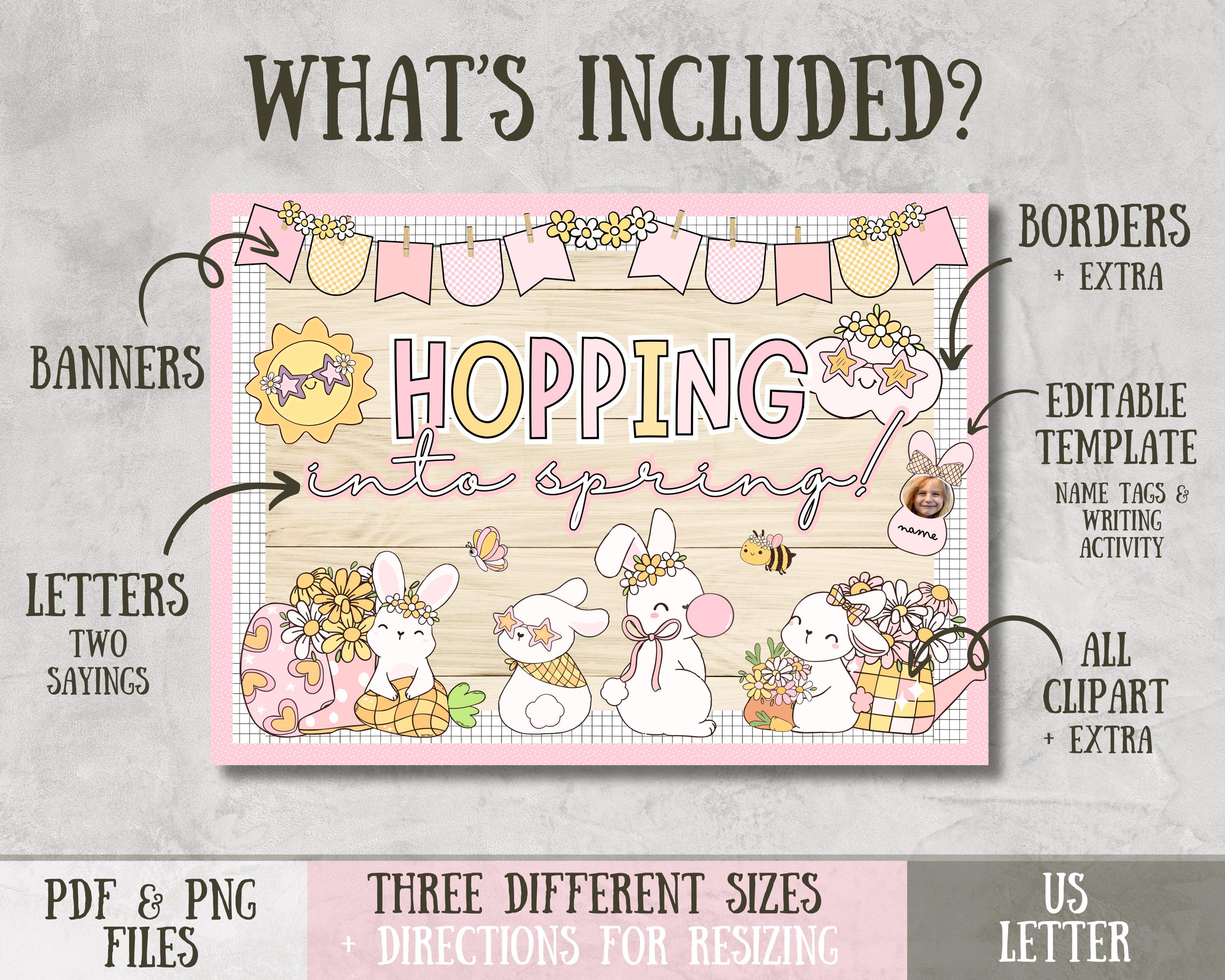 Spring Easter Bulletin Board Ideas April March Bulletin Board Kit Door ...