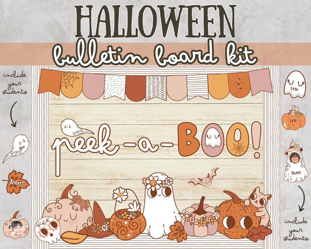 Groovy Halloween Bulletin Board Kit October Fall Bulletin Board Autumn ...