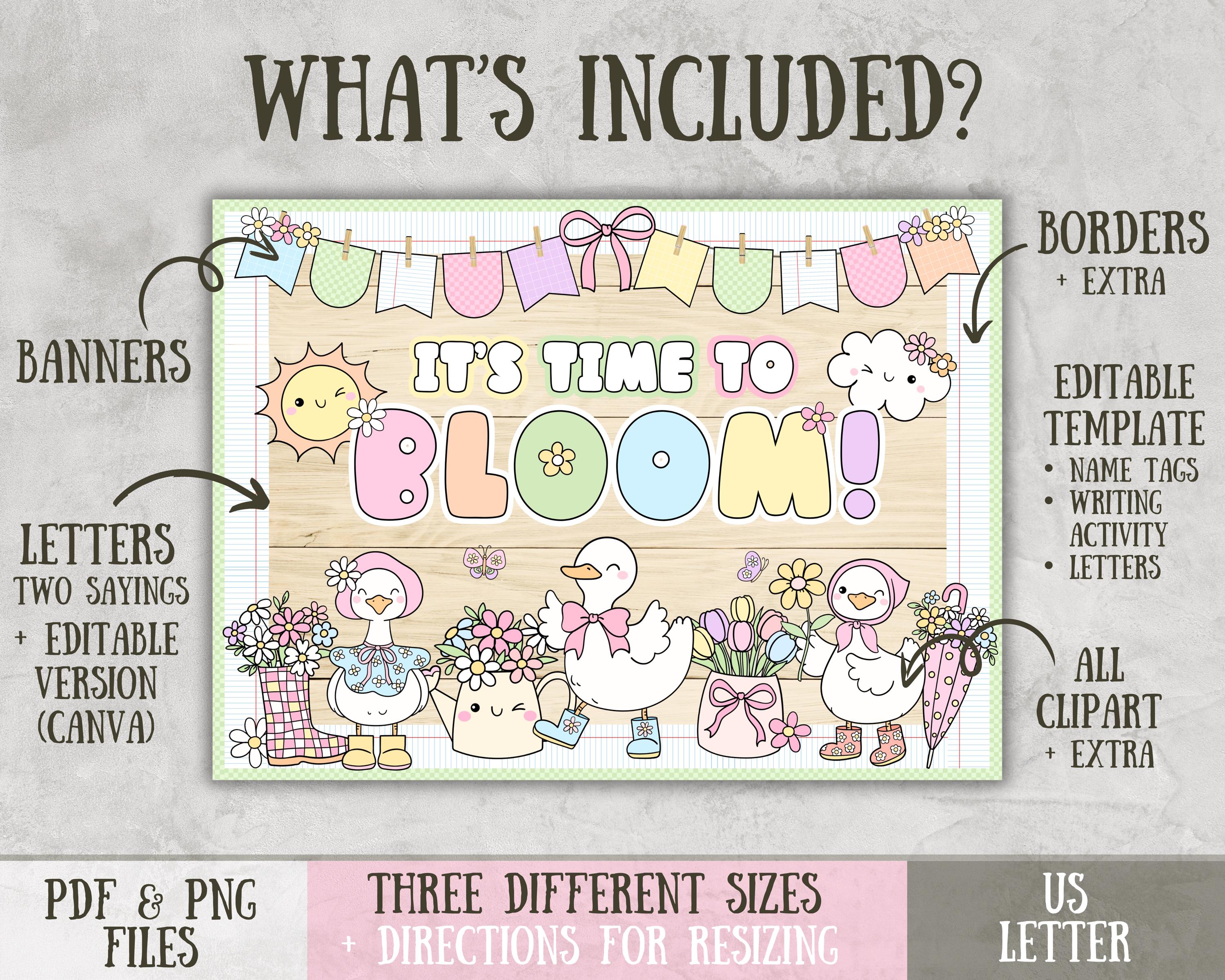 Spring Bulletin Board Kit Silly Goose March April May Door Decoration ...
