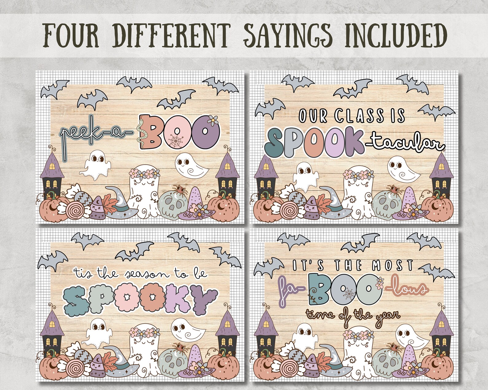 Halloween Bulletin Board Kit October Fall Bulletin Board Autumn ...