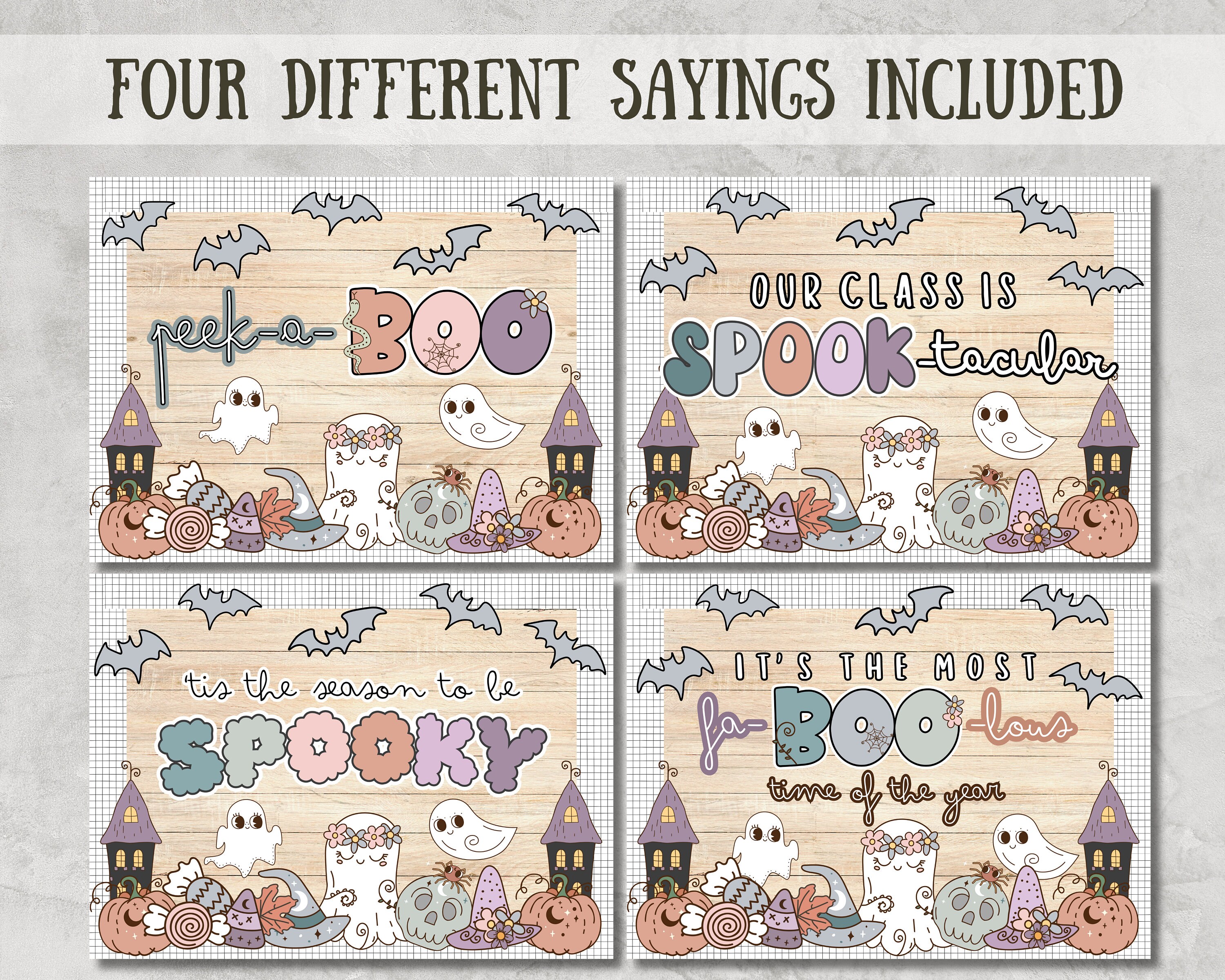 Halloween Bulletin Board Kit October Fall Bulletin Board Autumn ...