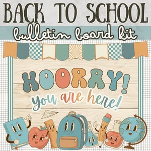 Welcome Back to School Bulletin Board Kit Back to School Decor Groovy ...