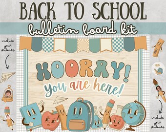 Welcome Back to School Bulletin Board Kit Back to School Decor Groovy ...