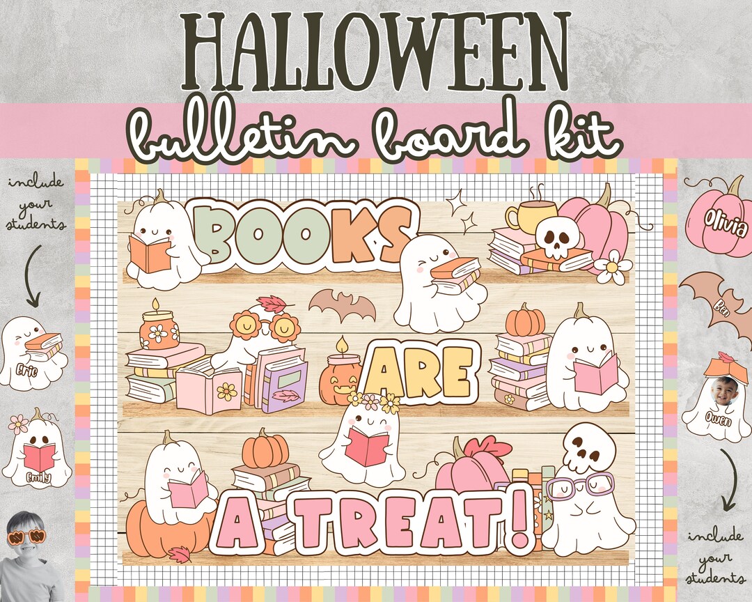 Halloween Bulletin Board Kit Books October Fall Bulletin Board Autumn ...