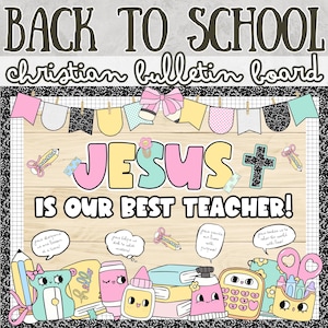 Christian Welcome Back to School Bulletin Board Kit Ideas Pastel Door ...