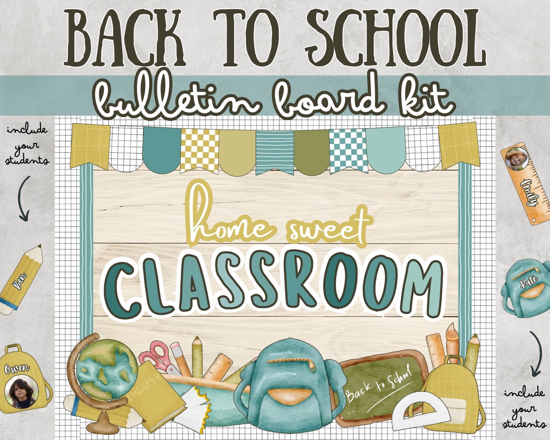 School Supplies Bulletin Board Kit Welcome Back to School Classroom ...