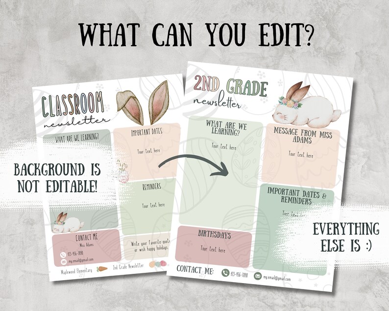 Easter Classroom Newsletter Template School Newsletter Template Canva ...