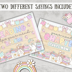 Reading Library Books Welcome Back to School Bulletin Board Kit Goose ...