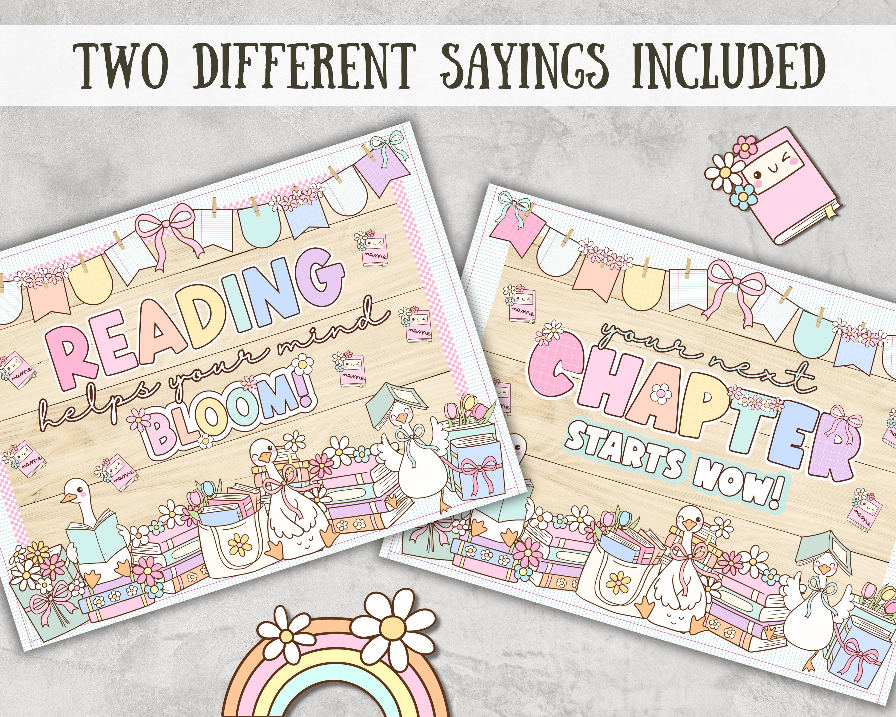 Reading Library Books Welcome Back to School Bulletin Board Kit Goose ...