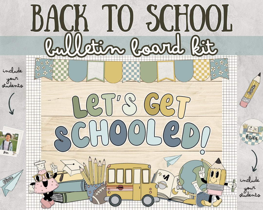 Welcome Back to School Bulletin Board Kit Back to School Decor Groovy ...