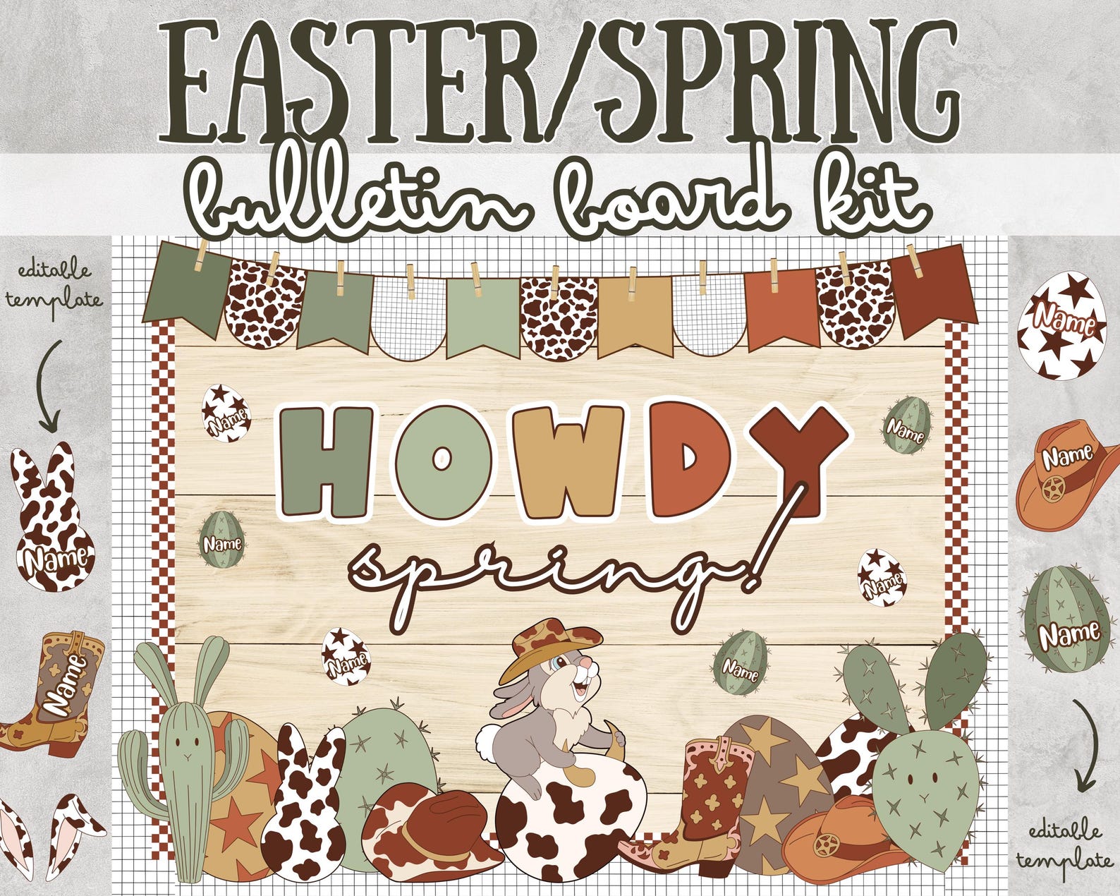 Western Spring Easter Bulletin Board Ideas April March Bulletin Board ...
