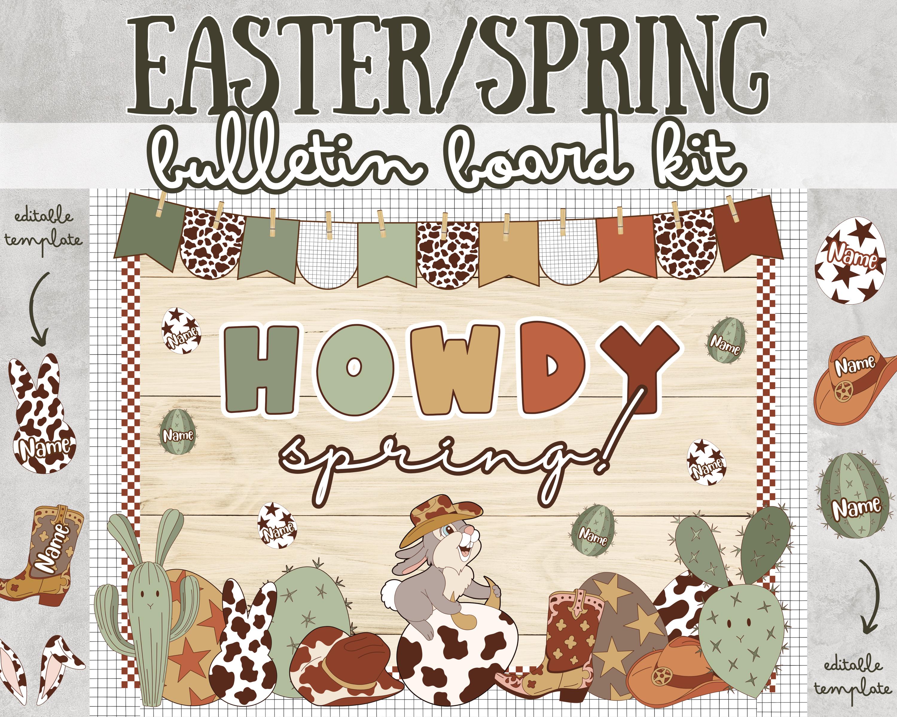 Western Spring Easter Bulletin Board Ideas April March Bulletin Board ...