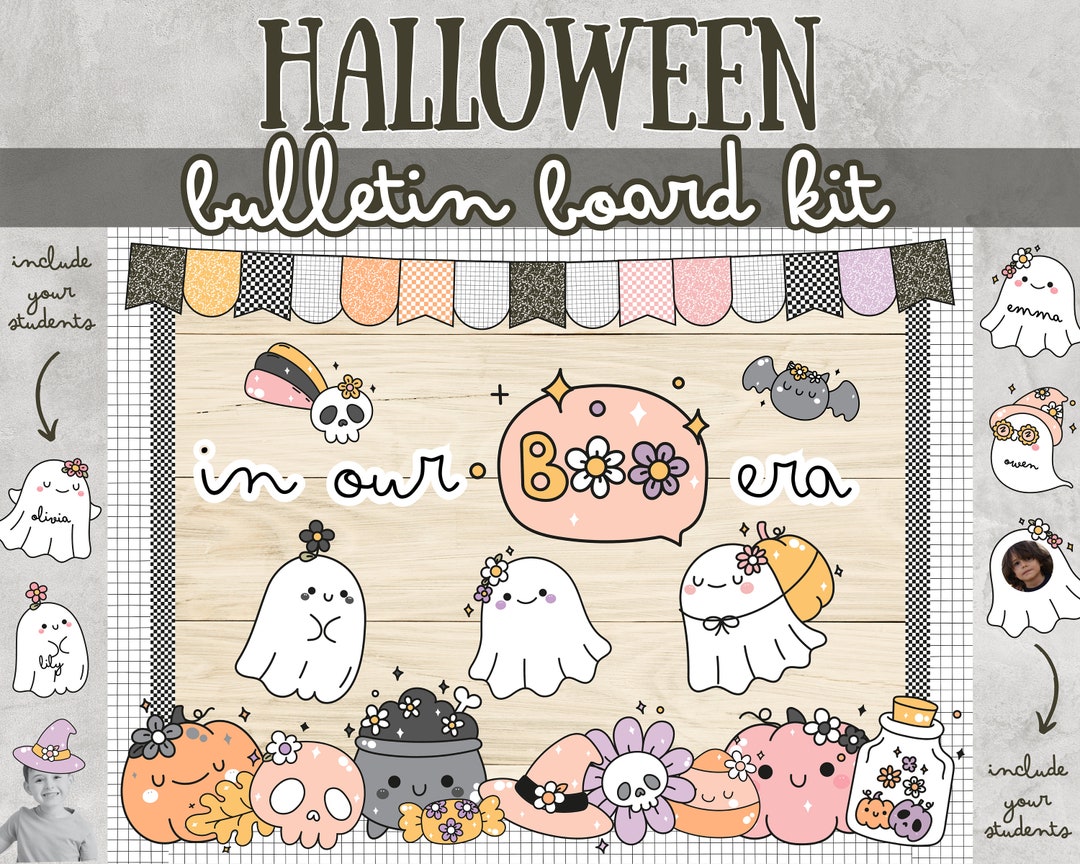 Groovy Pastel Halloween Bulletin Board Kit October Fall Bulletin Board ...