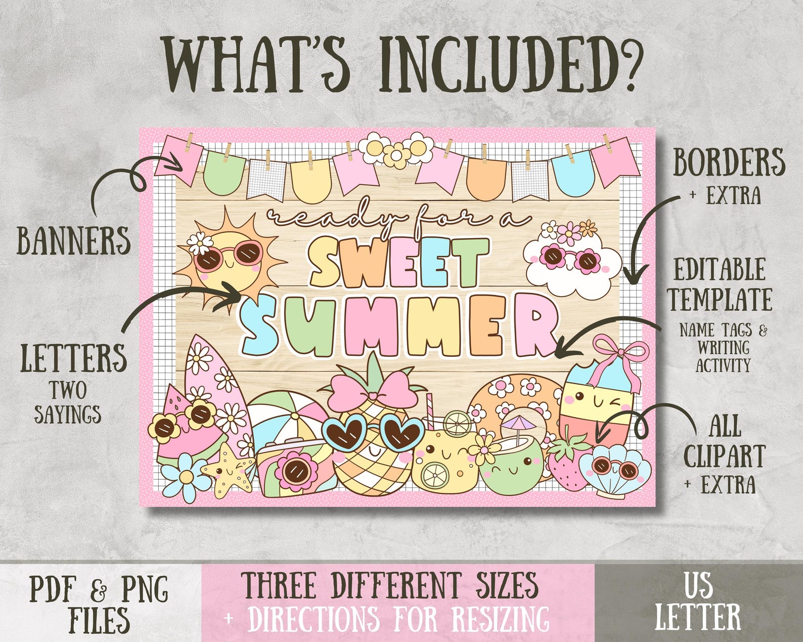 Summer Bulletin Board Ideas End of the Year May June Bulletin Board Kit ...