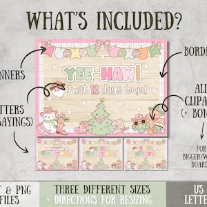 Western Christmas Bulletin Board Kit December Winter Bulletin Board Kit ...