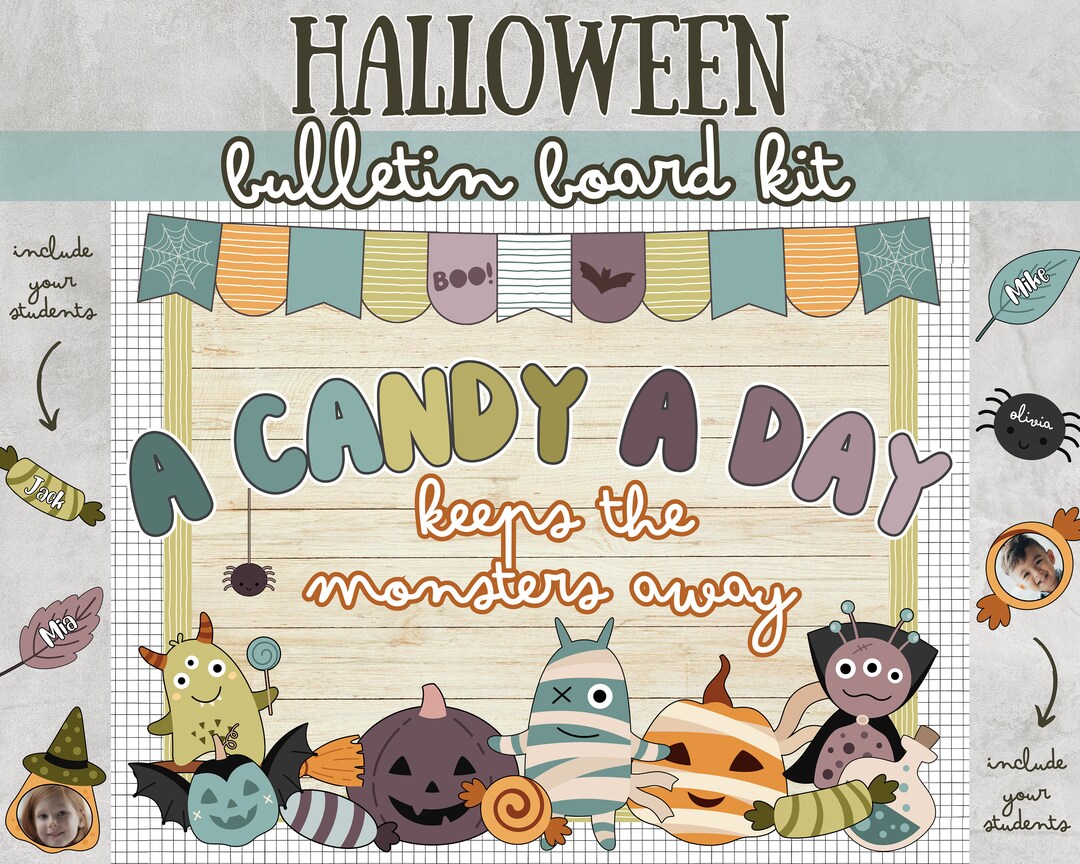 Halloween Bulletin Board Kit October Fall Bulletin Board Autumn ...