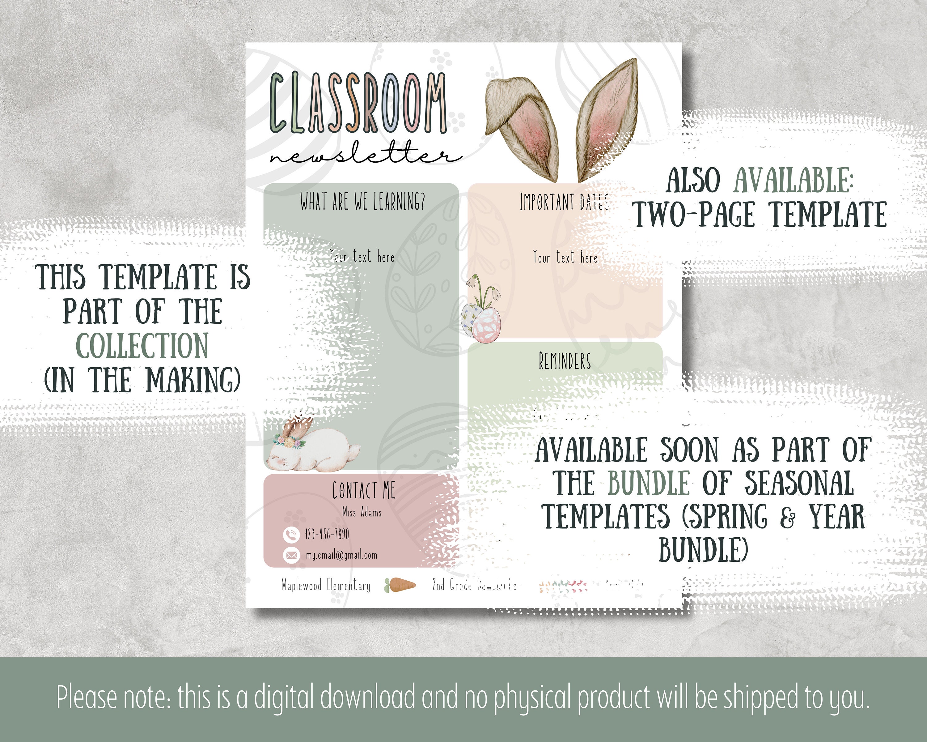 Easter Classroom Newsletter Template School Newsletter Template Canva ...