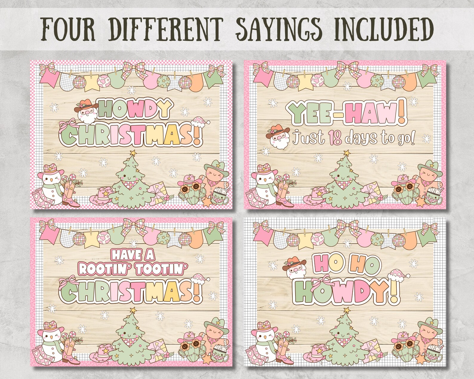 Western Christmas Bulletin Board Kit December Winter Bulletin Board Kit ...