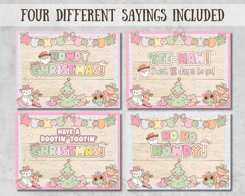 Western Christmas Bulletin Board Kit December Winter Bulletin Board Kit ...