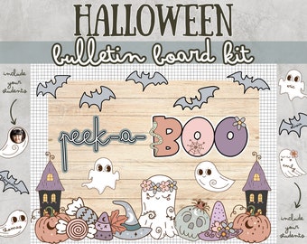 Groovy Halloween Bulletin Board Kit October Fall Bulletin Board Autumn ...