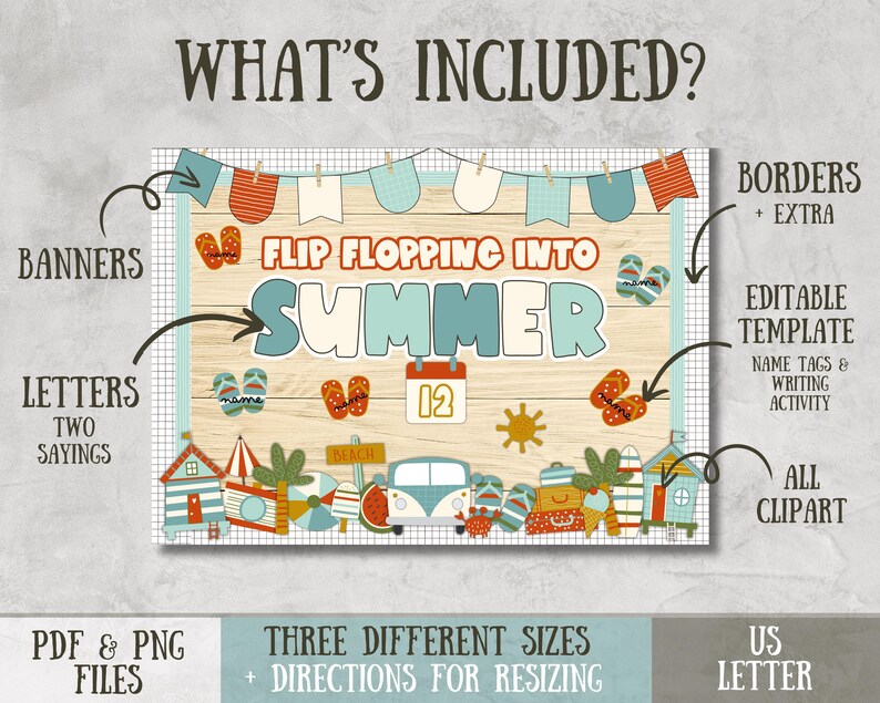 Summer Bulletin Board Ideas End of the Year May June Bulletin Board Kit ...