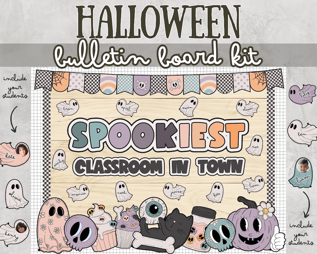 Groovy October Bulletin Board Kit Halloween Fall Bulletin Board Autumn ...