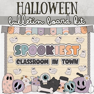 Groovy October Bulletin Board Kit Halloween Fall Bulletin Board Autumn ...