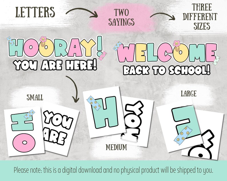 Welcome Back to School Bulletin Board Kit Ideas Pastel Door Decorations ...