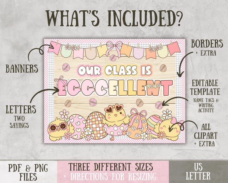 Spring Easter Bulletin Board Ideas April March Bulletin Board Kit Door ...