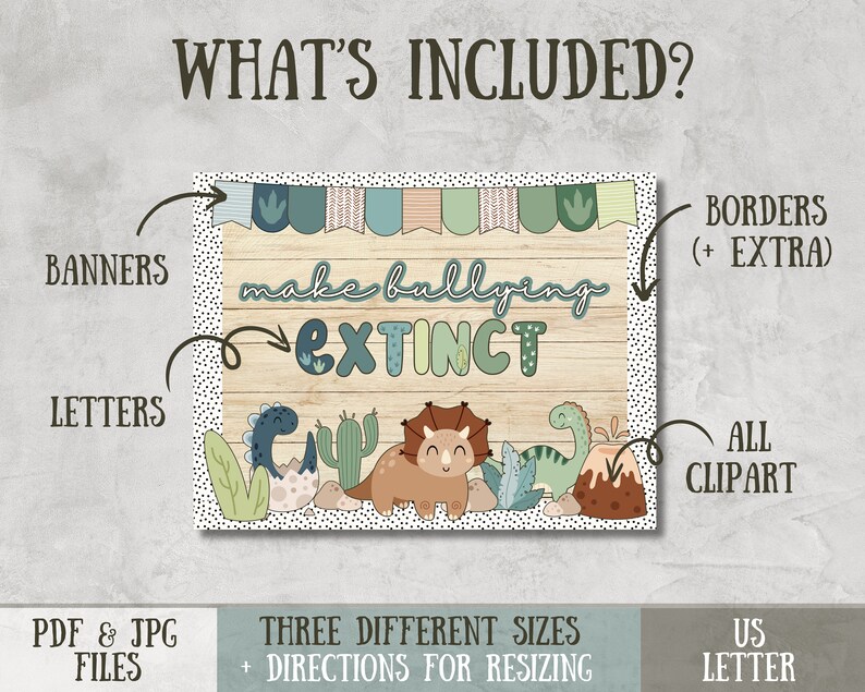 Kindness Bulletin Board Kit Dinosaur Welcome Back to School Bulletin ...