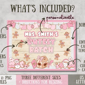 Gingerbread Christmas Bulletin Board Kit Coquette December Winter ...