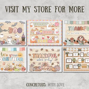 Groovy Halloween Bulletin Board Kit October Fall Bulletin Board Autumn ...