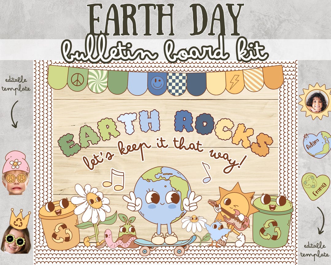 Earth Day Bulletin Board Kit April Bulletin Board Kit Spring Bulletin ...
