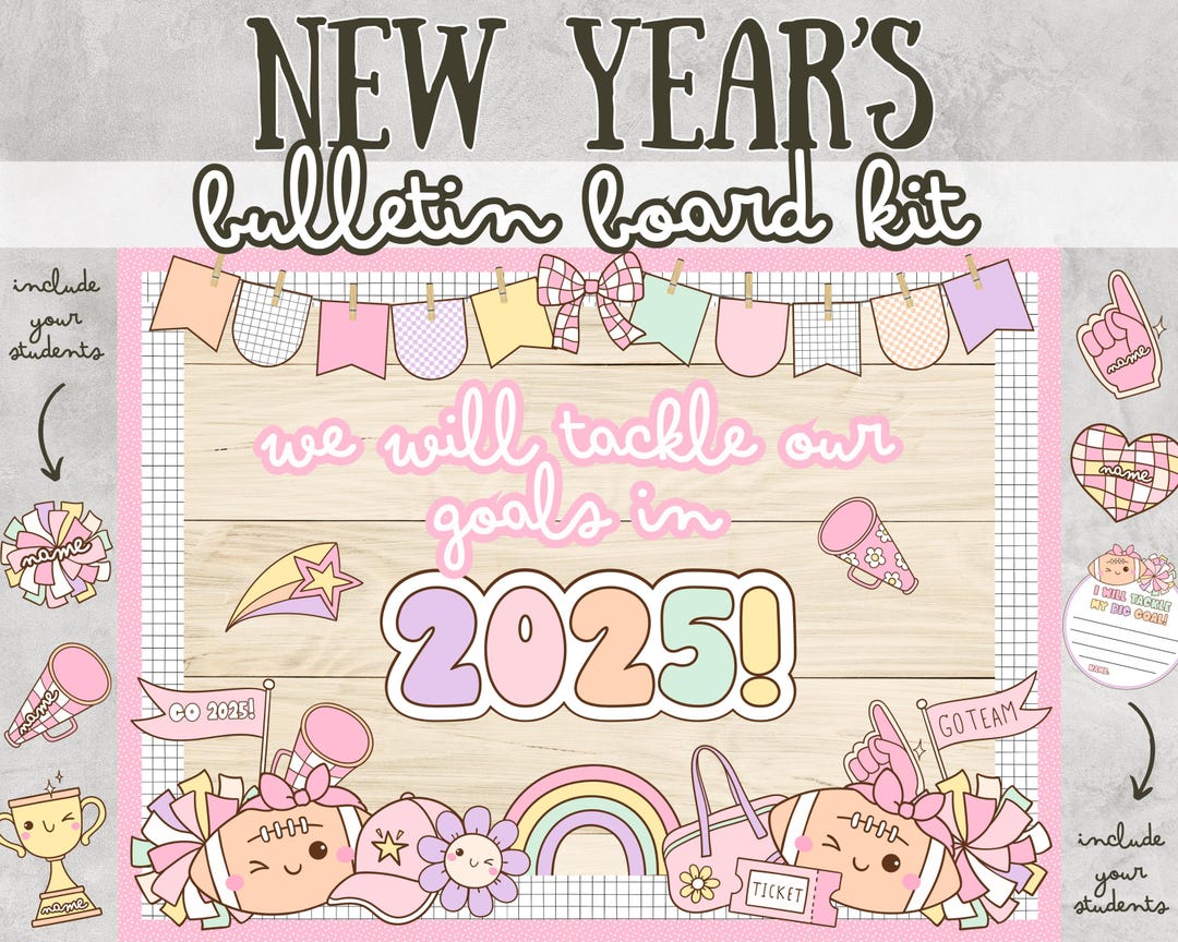 New Year Bulletin Board Kit Decoration Ideas January Winter Classroom ...