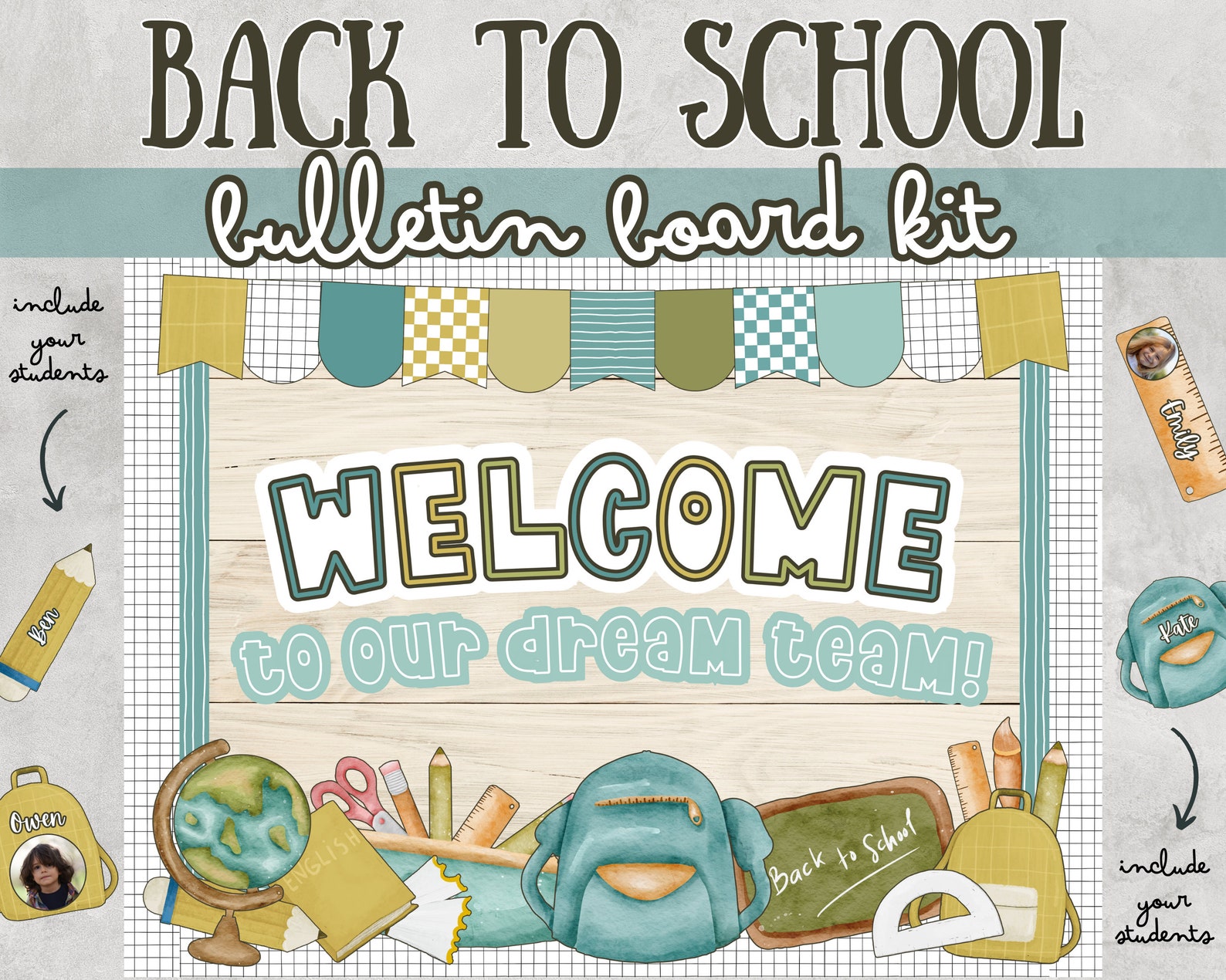 Welcome Back to School Bulletin Board Kit Back to School Classroom ...