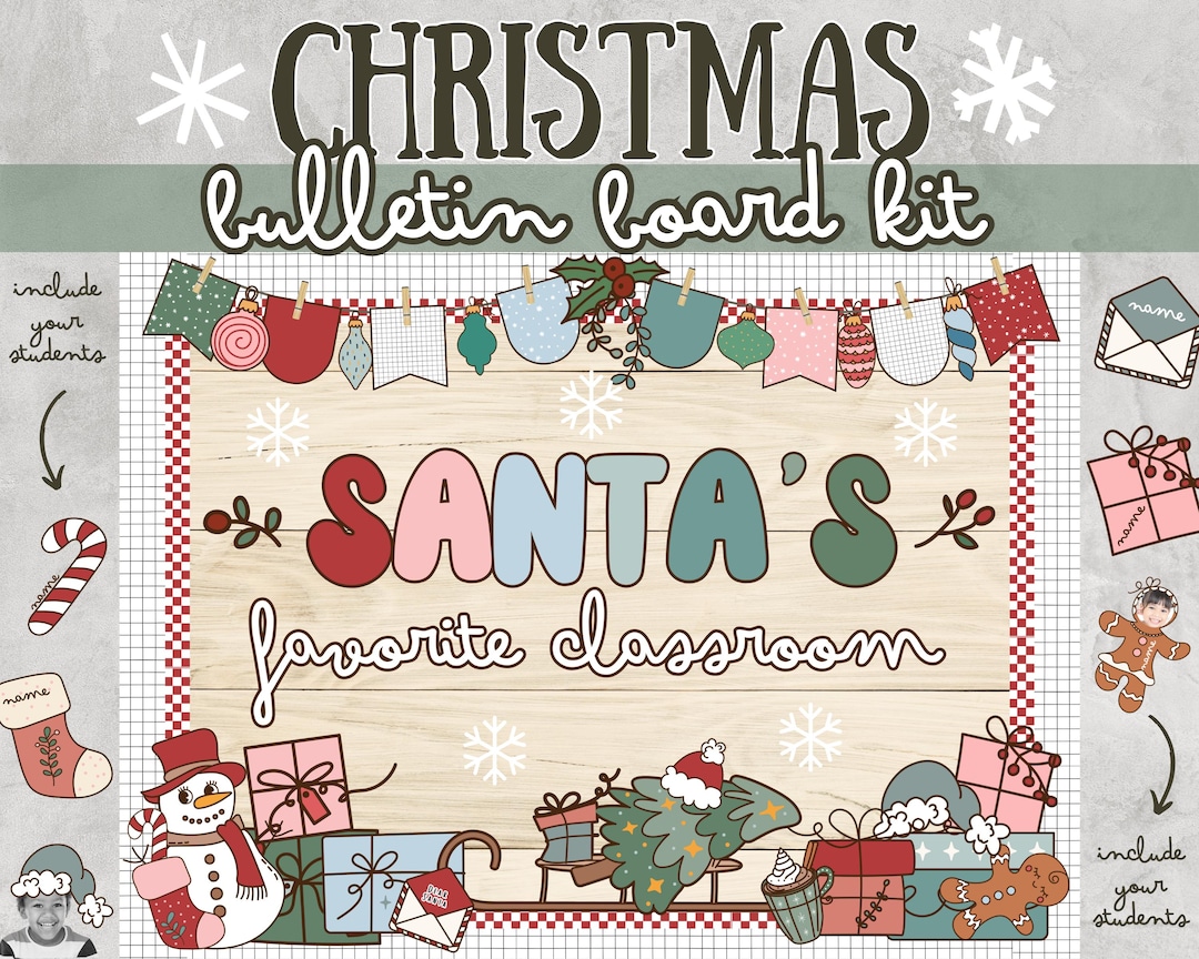 Christmas Bulletin Board Kit December Winter Bulletin Board Kit ...