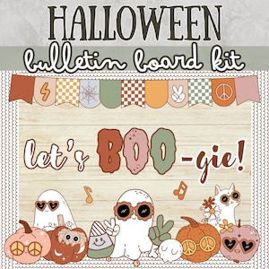 Groovy Halloween Bulletin Board Kit October Fall Bulletin Board Autumn ...