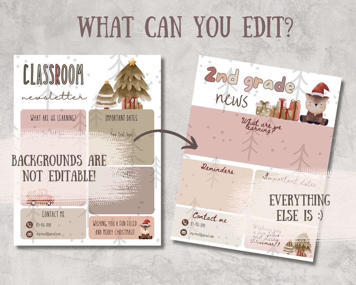 Winter Classroom Newsletter Template Canva Classroom Newsletter for ...