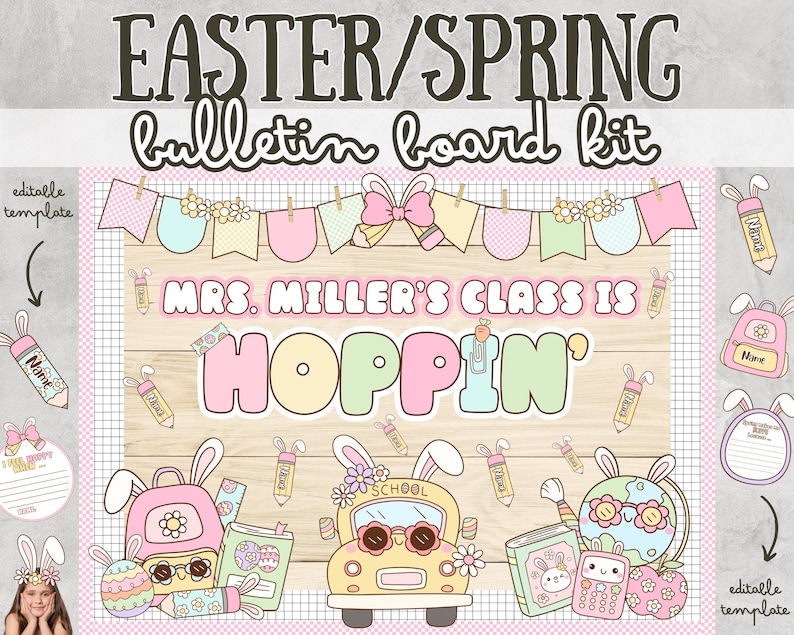 Easter Bulletin Board Ideas Spring April March Bulletin Board Kit Door ...