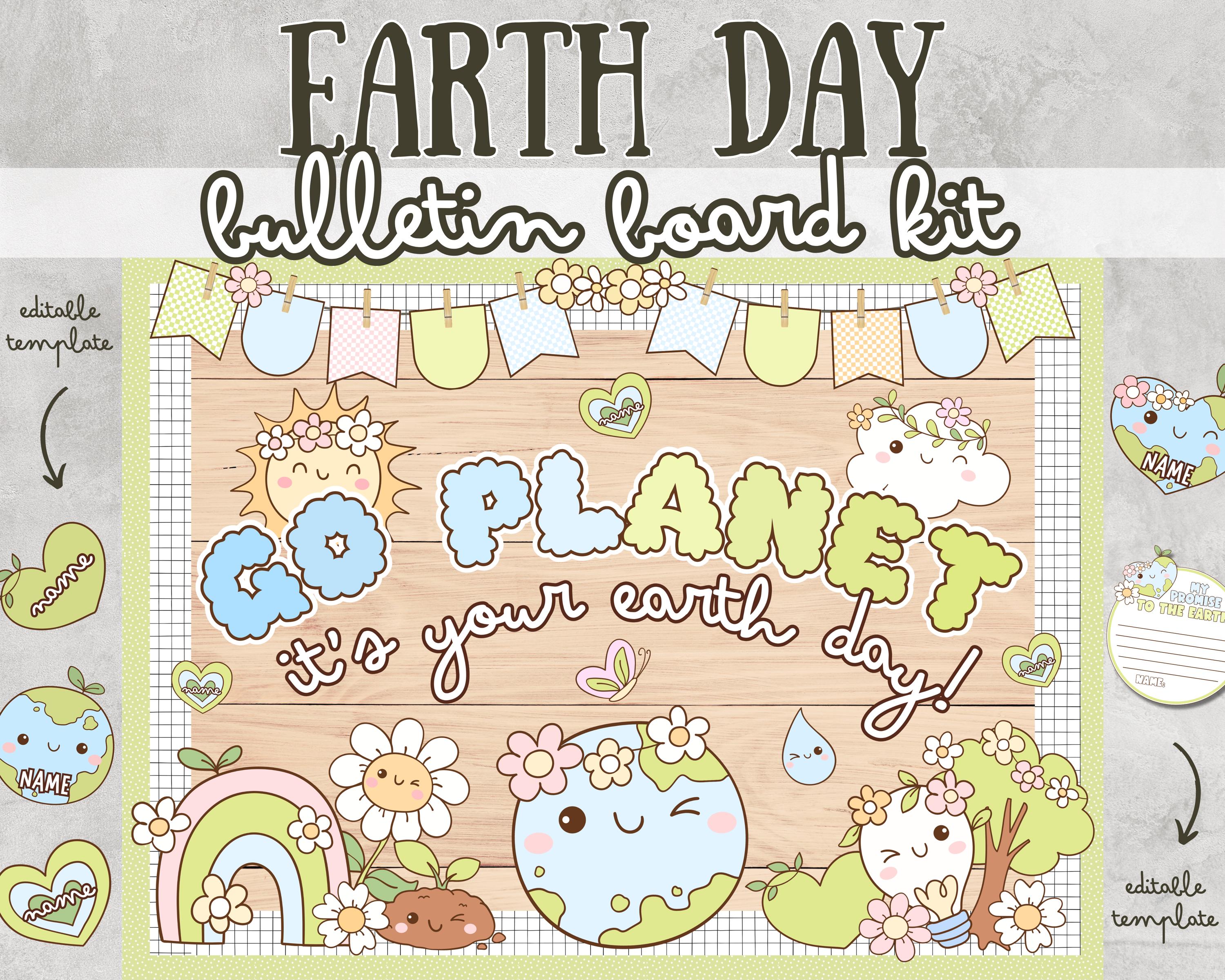 Earth Day Bulletin Board Ideas Spring April Bulletin Board Kit Door ...